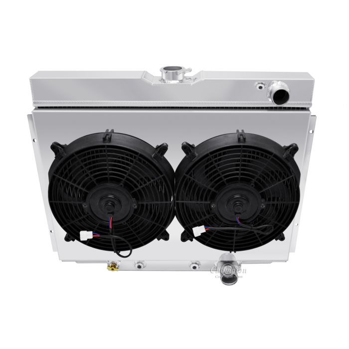 1967-1970 Ford Mustang Ls Swap 3-Row Radiator, Shroud, Dual Fan Combo