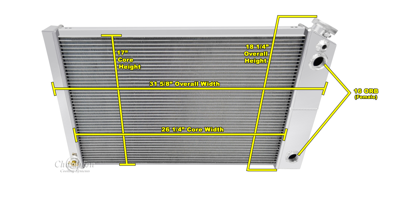 1975-1979 Oldsmobile Omega LS Swap 3-Row Radiator, Shroud, Dual Fan Combo